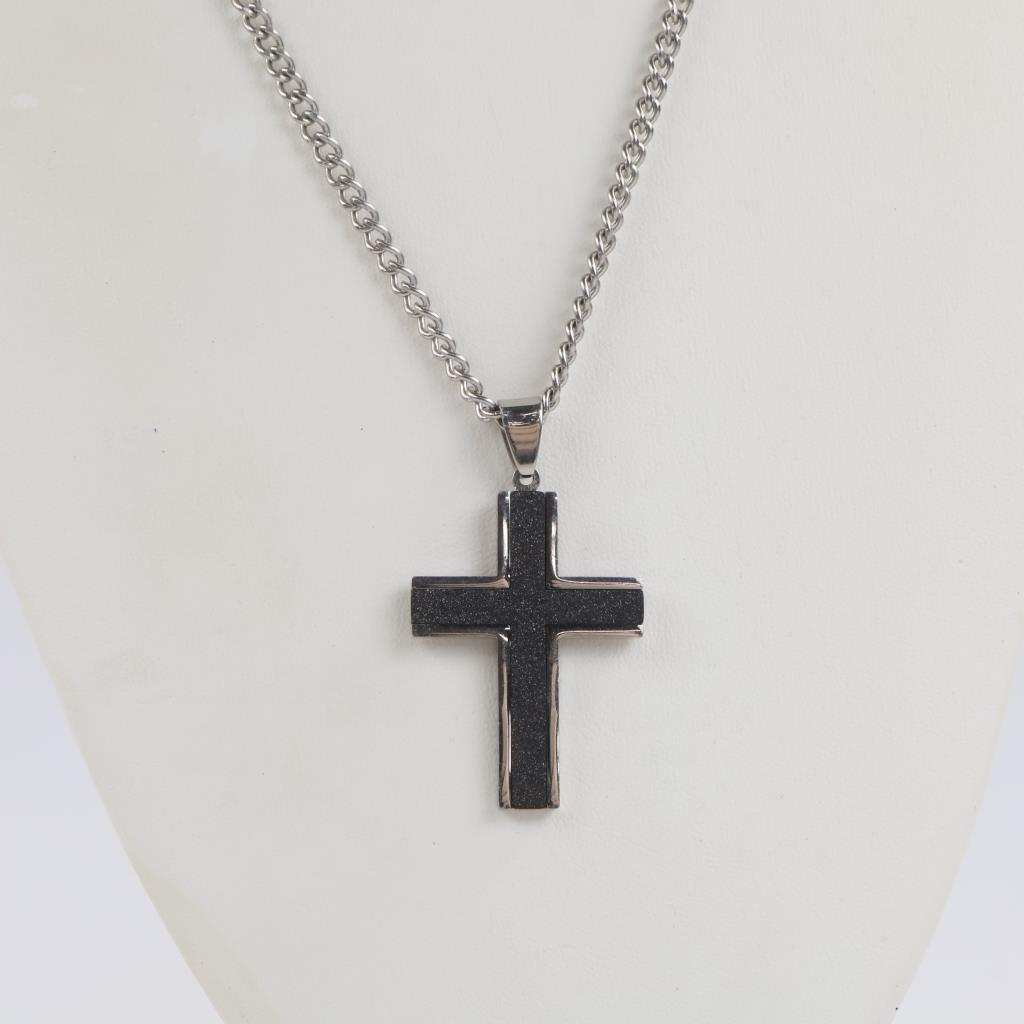 Stainless Steel Fashion Cross And Chain Necklace | Property Room
