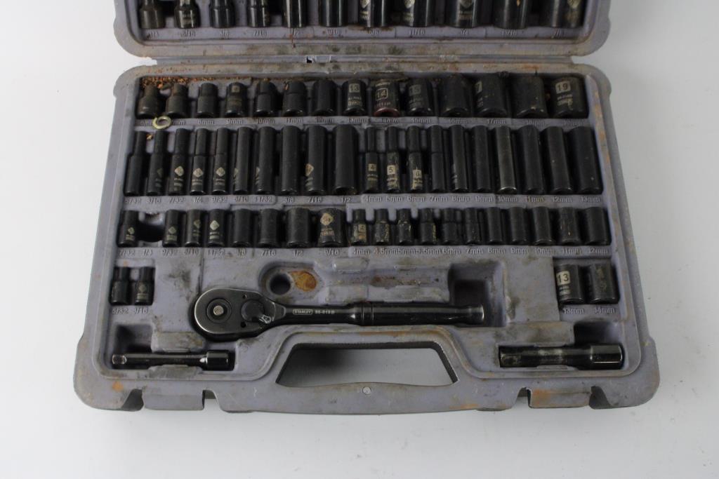 Stanley Black Chrome 80+ Piece Socket Set | Property Room
