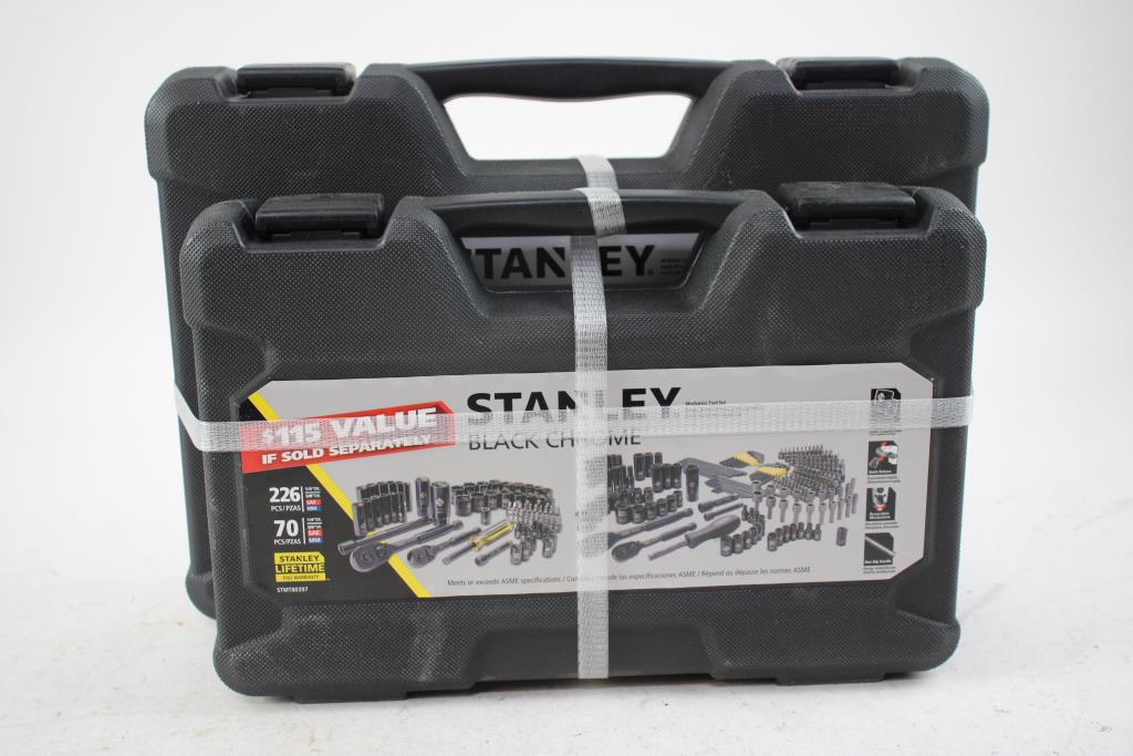 Stanley Black Chrome Mechanics Tool Sets, 2 Pieces | Property Room