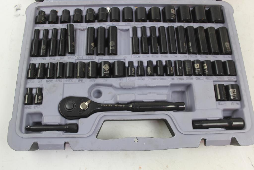 Stanley Black Chrome Socket Ratchet Set | Property Room