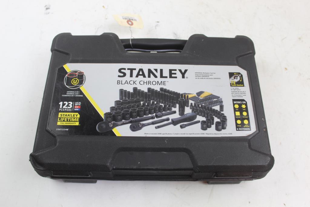 Stanley Black Chrome Socket Ratchet Set | Property Room