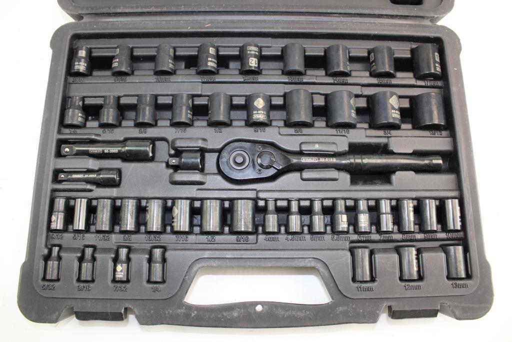 Stanley Black Chrome Socket Set (Model STMT71650BC) | Property Room