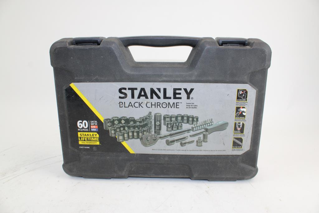 Stanley Black Chrome Socket Set (Model STMT71650BC) | Property Room