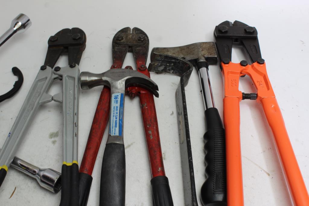 Stanley Bolt Cutters, Estwing Pry Bar, Workforce Hammer+ More 11 Pieces ...