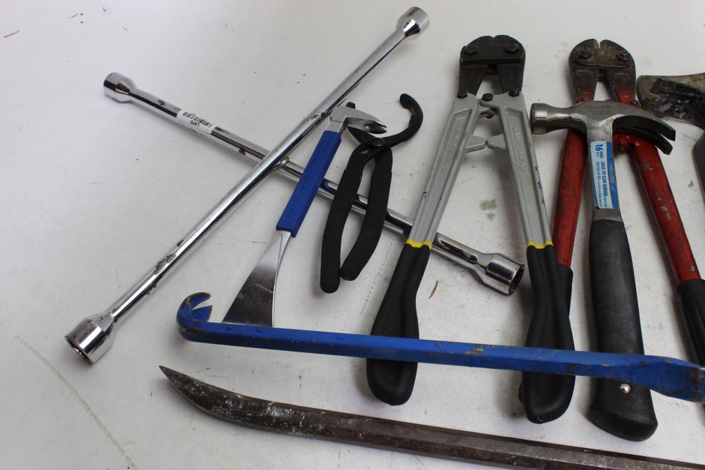 Stanley Bolt Cutters, Estwing Pry Bar, Workforce Hammer+ More 11 Pieces ...