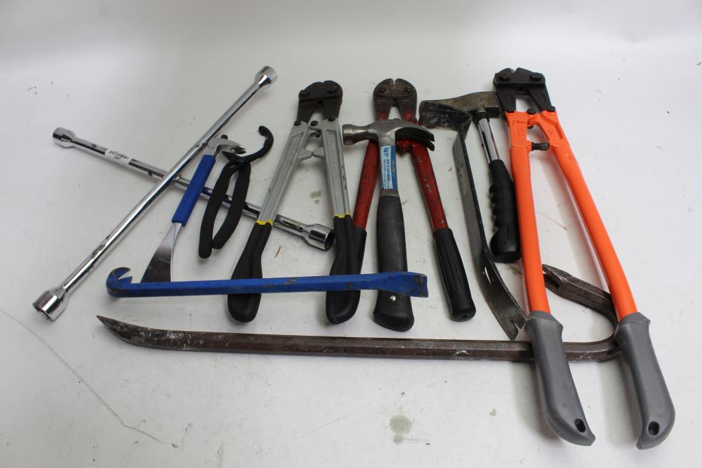 Stanley Bolt Cutters, Estwing Pry Bar, Workforce Hammer+ More 11 Pieces ...