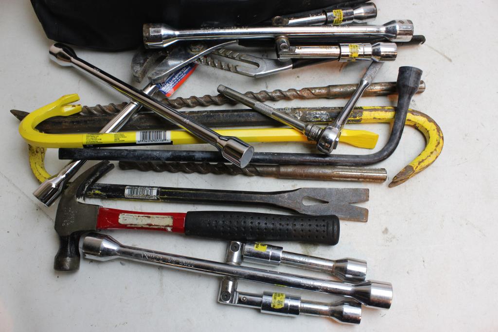 Stanley Crow Bar, Acdelco Lug Wrench, Chrome Vanadium Sockets Wrenches+ ...