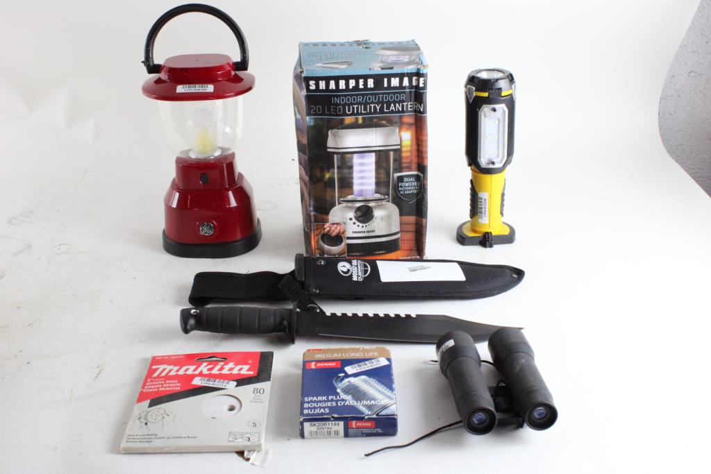 Stanley Flashlight, Mossy Oak Knife,Sharper Image Utility Lantern, 3 ...