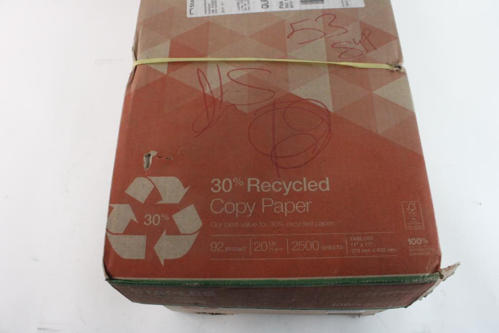 Staples 30% Recycled Copy Paper, 2500 Sheets | Property Room
