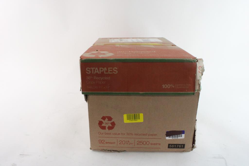 Staples 30% Recycled Copy Paper, 2500 Sheets | Property Room