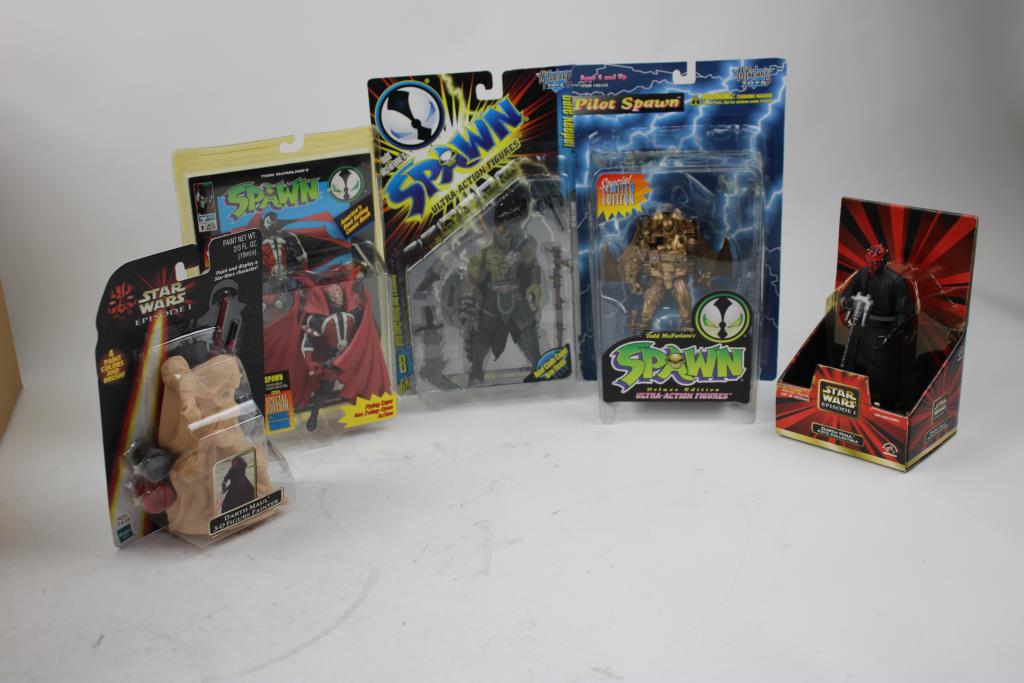 Star Wars And Spawn Action Figure Lot, 5 Pieces | Property Room