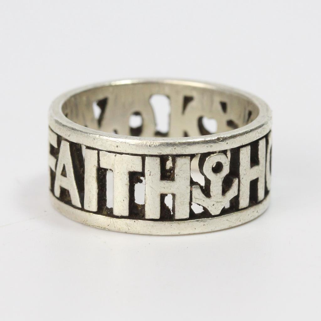 Sterling Silver 7.24g 'Faith Love Hope' James Avery Ring | Property Room