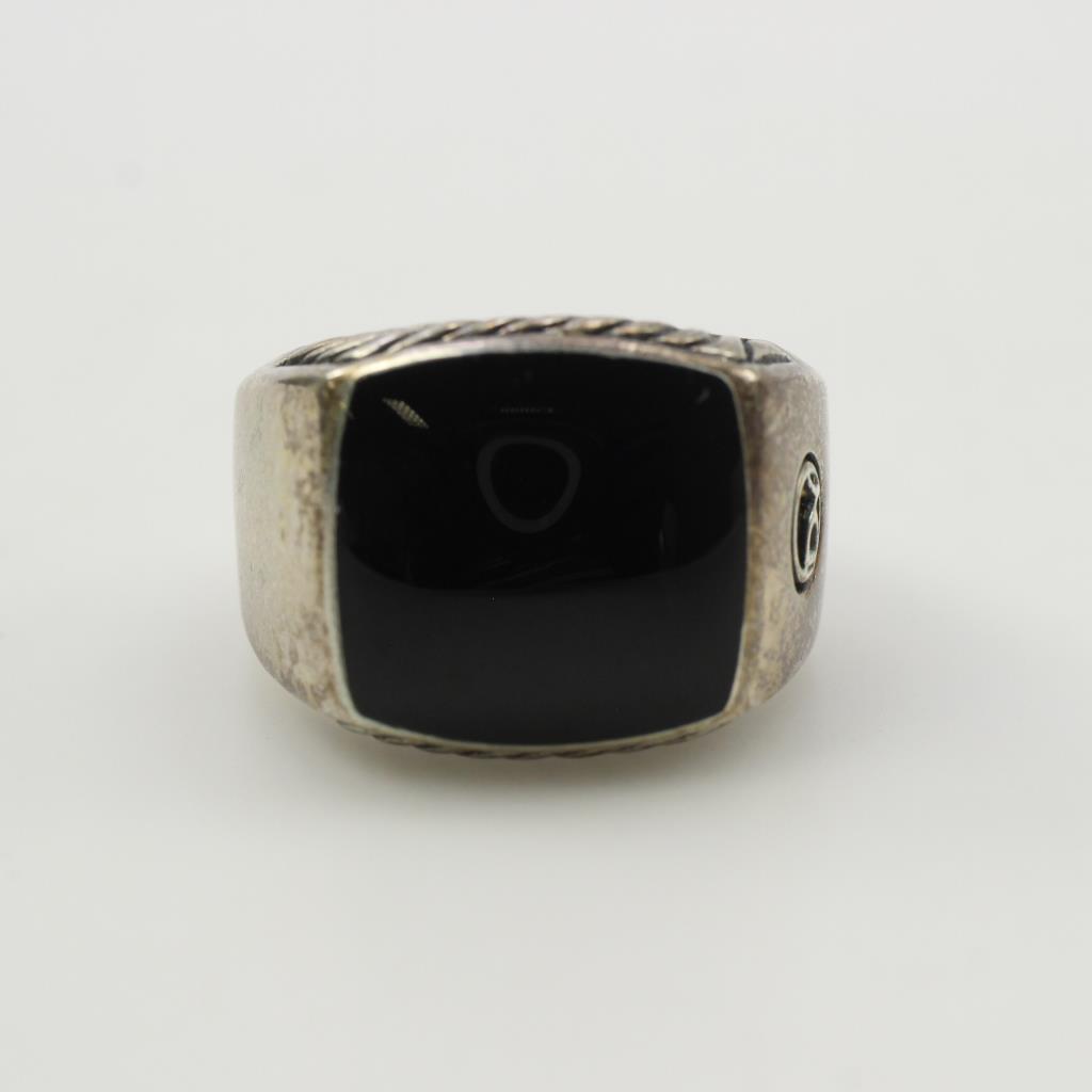 Sterling Silver Black Stone Signet Ring | Property Room