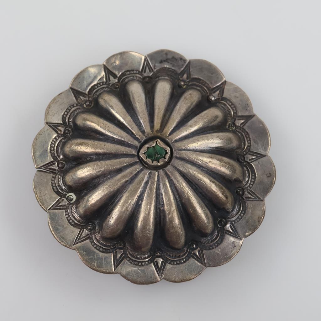 Sterling Silver Blue Stone Belt Buckle | Property Room