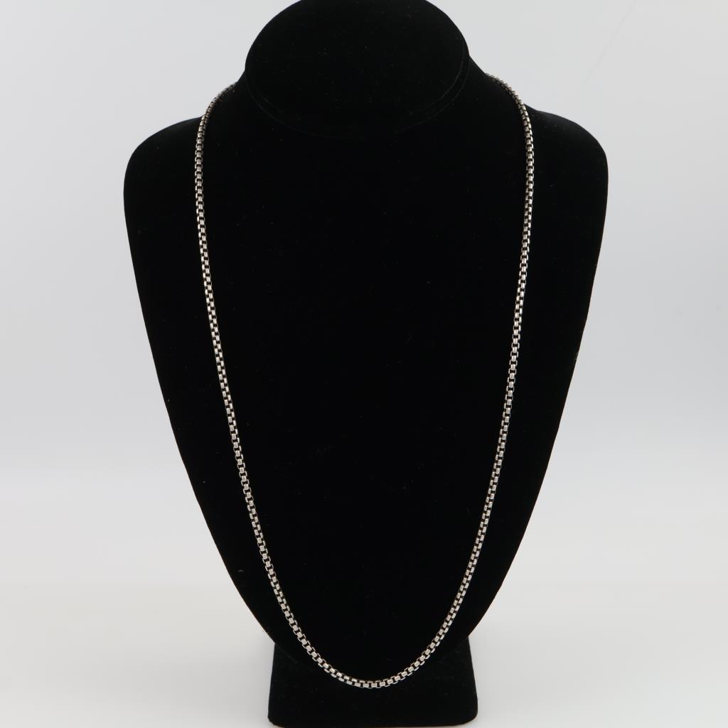 Sterling Silver Box Chain Necklace | Property Room
