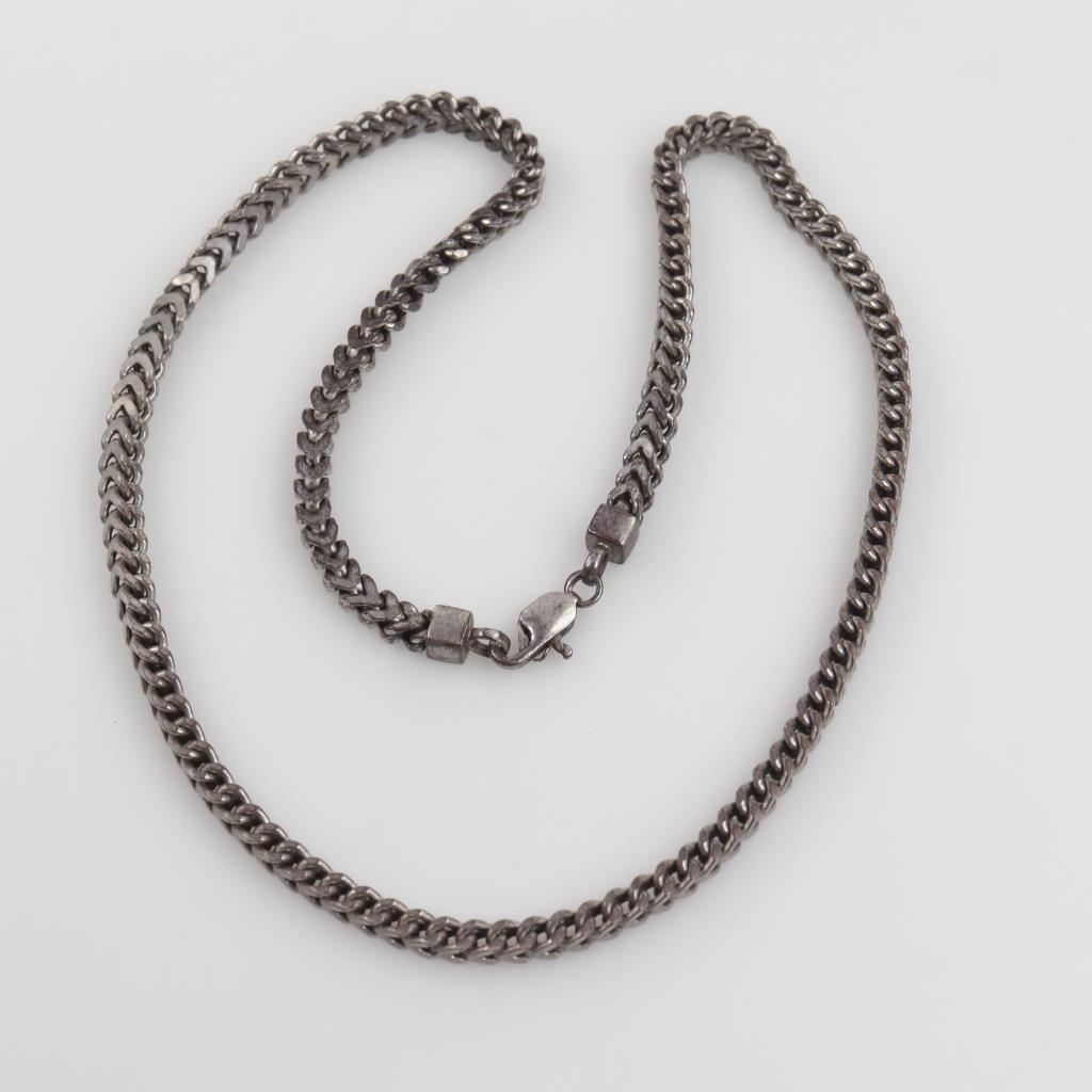 Sterling Silver Box Link Chain Necklace | Property Room