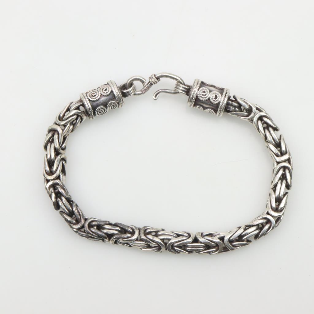Sterling Silver Byzantine Chain Bracelet | Property Room