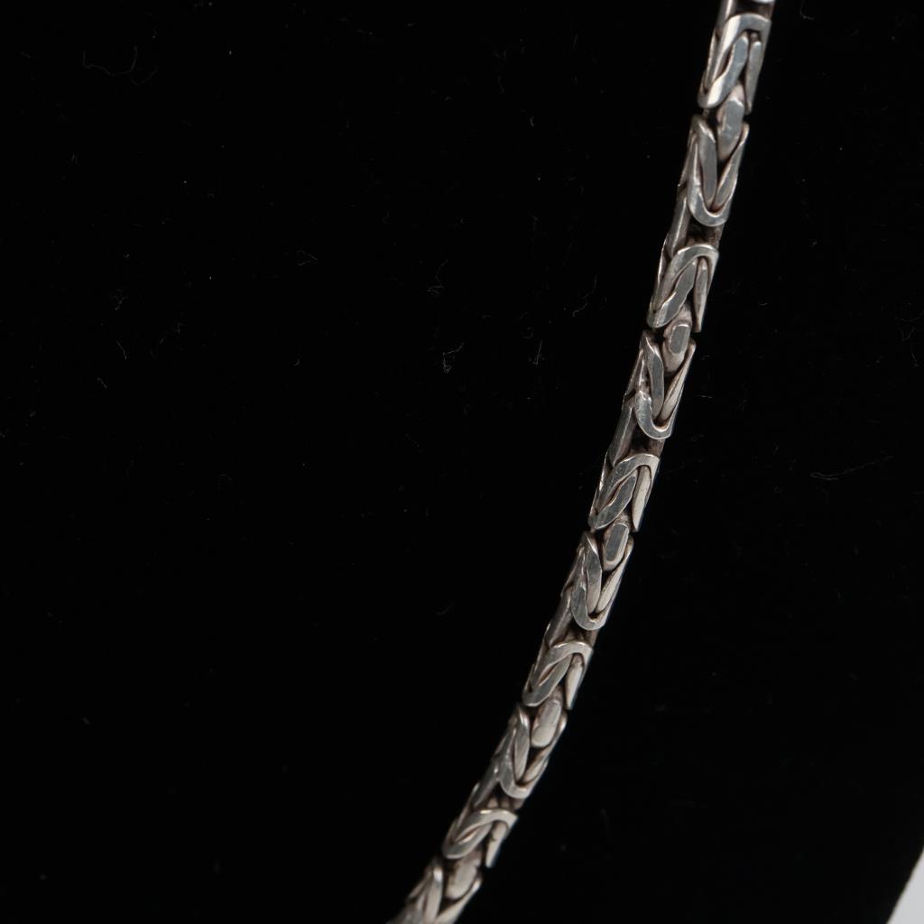 Sterling Silver Byzantine Chain Link Necklace | Property Room