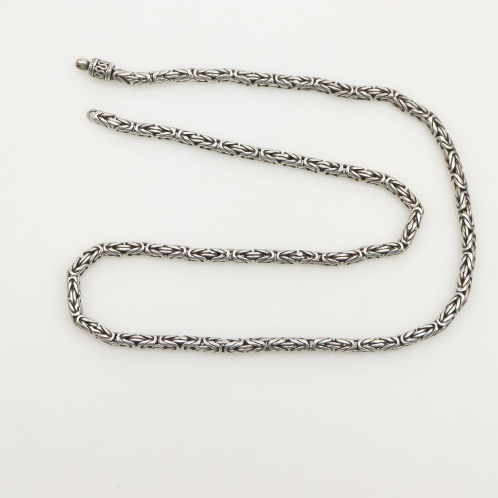 Sterling Silver Byzantine Chain Necklace | Property Room