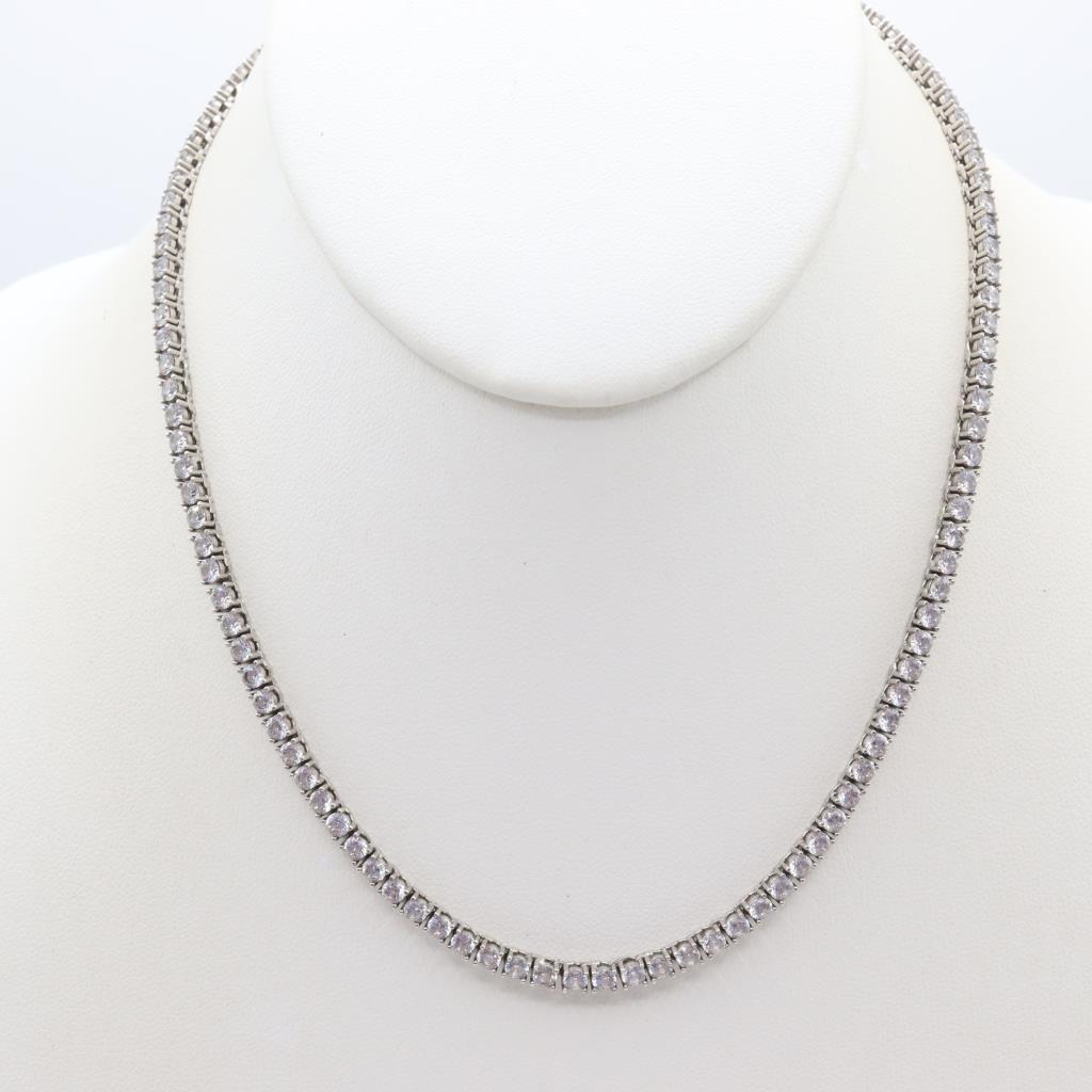 Sterling Silver Clear Stone Necklace | Property Room