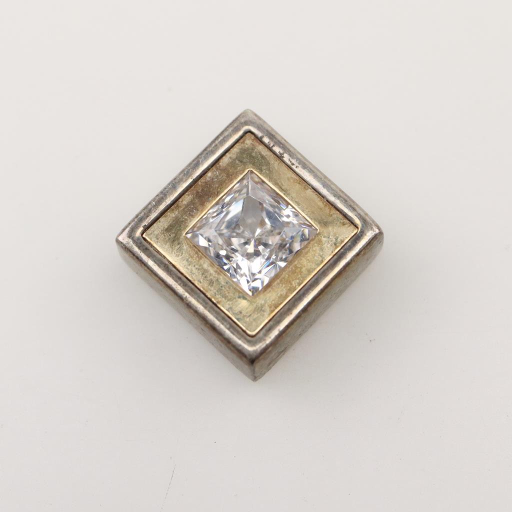 Sterling Silver Clear Stone Pendant | Property Room