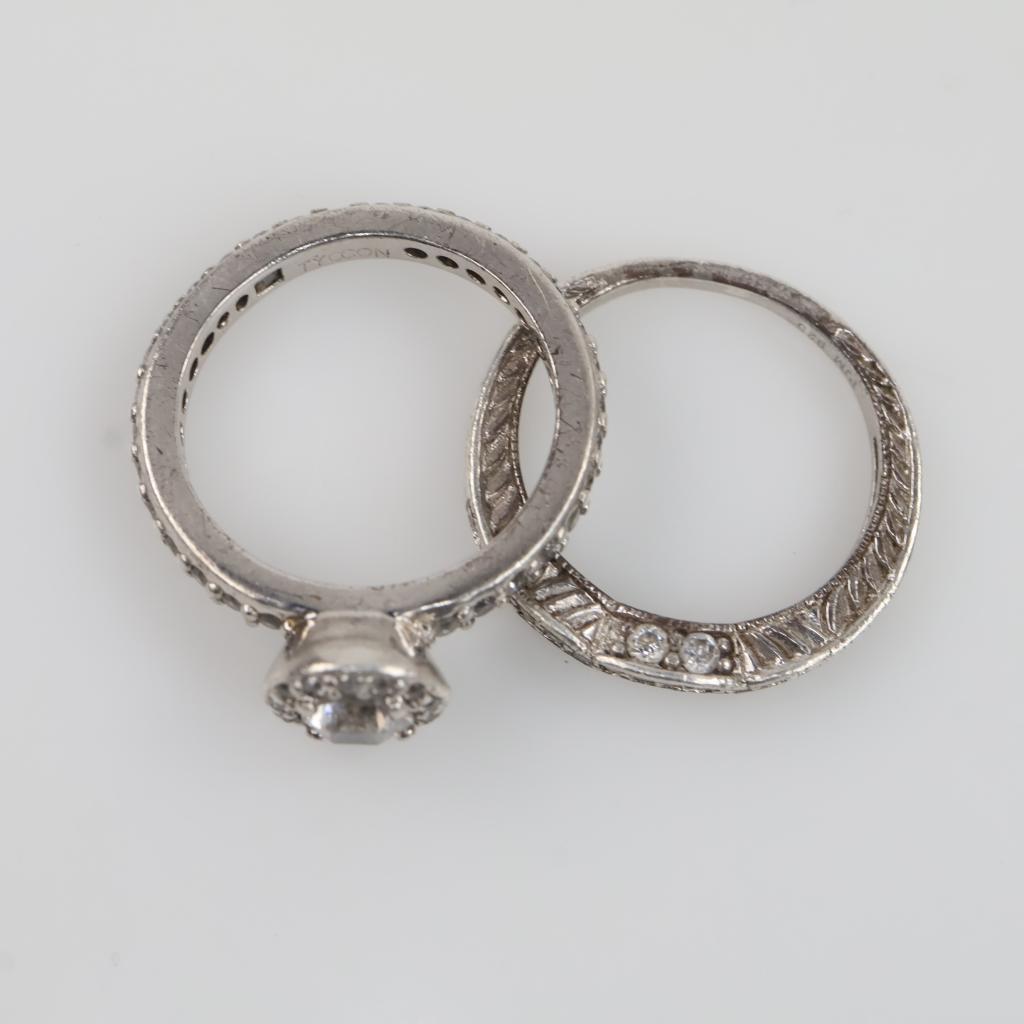 Sterling Silver Clear Stone Wedding Set | Property Room