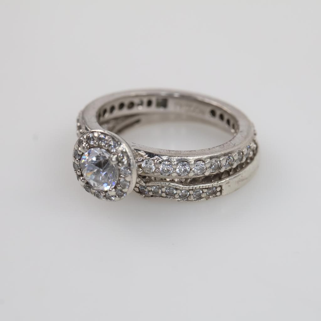 Sterling Silver Clear Stone Wedding Set | Property Room