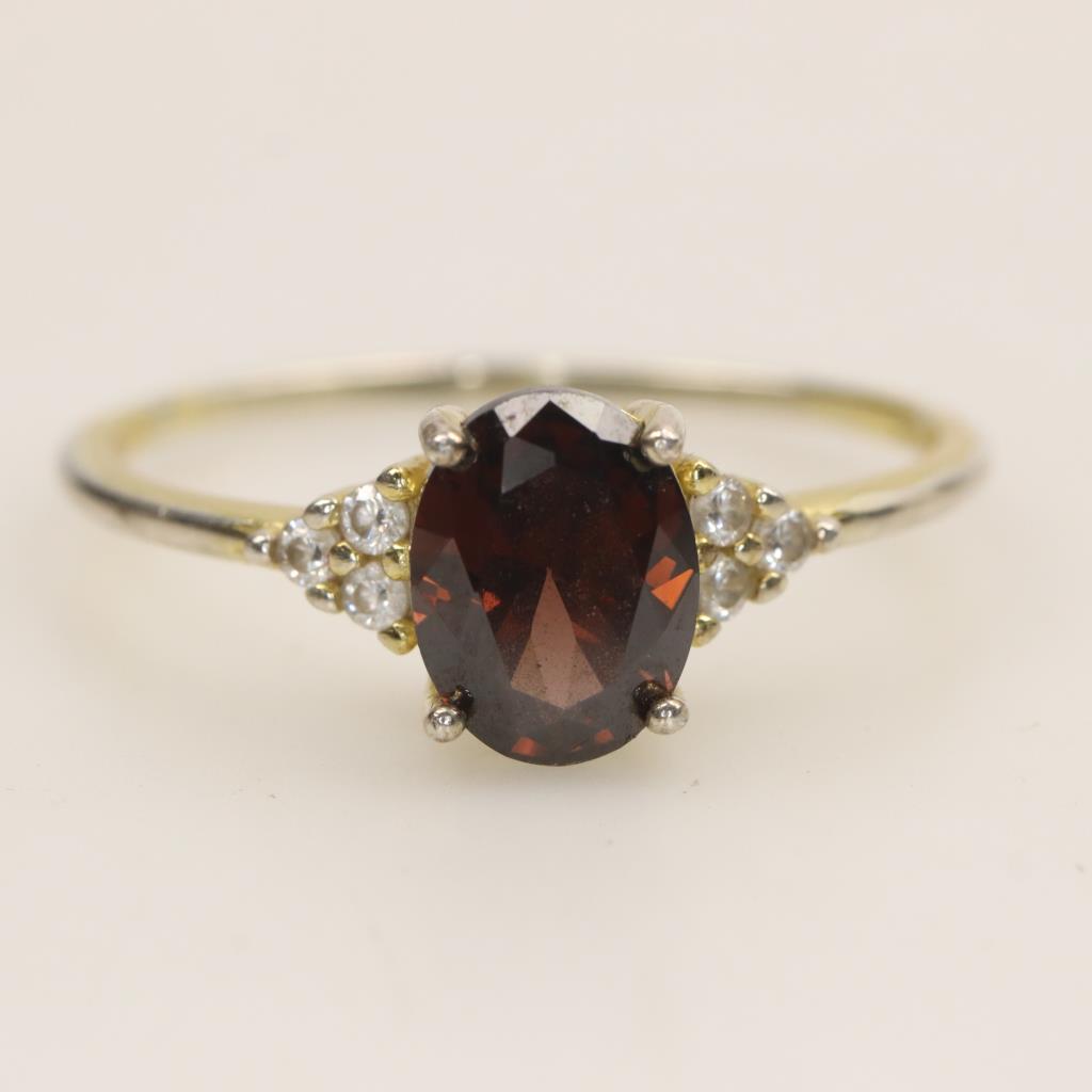 Sterling Silver Cubic Zirconia Brown Spinel Ring | Property Room