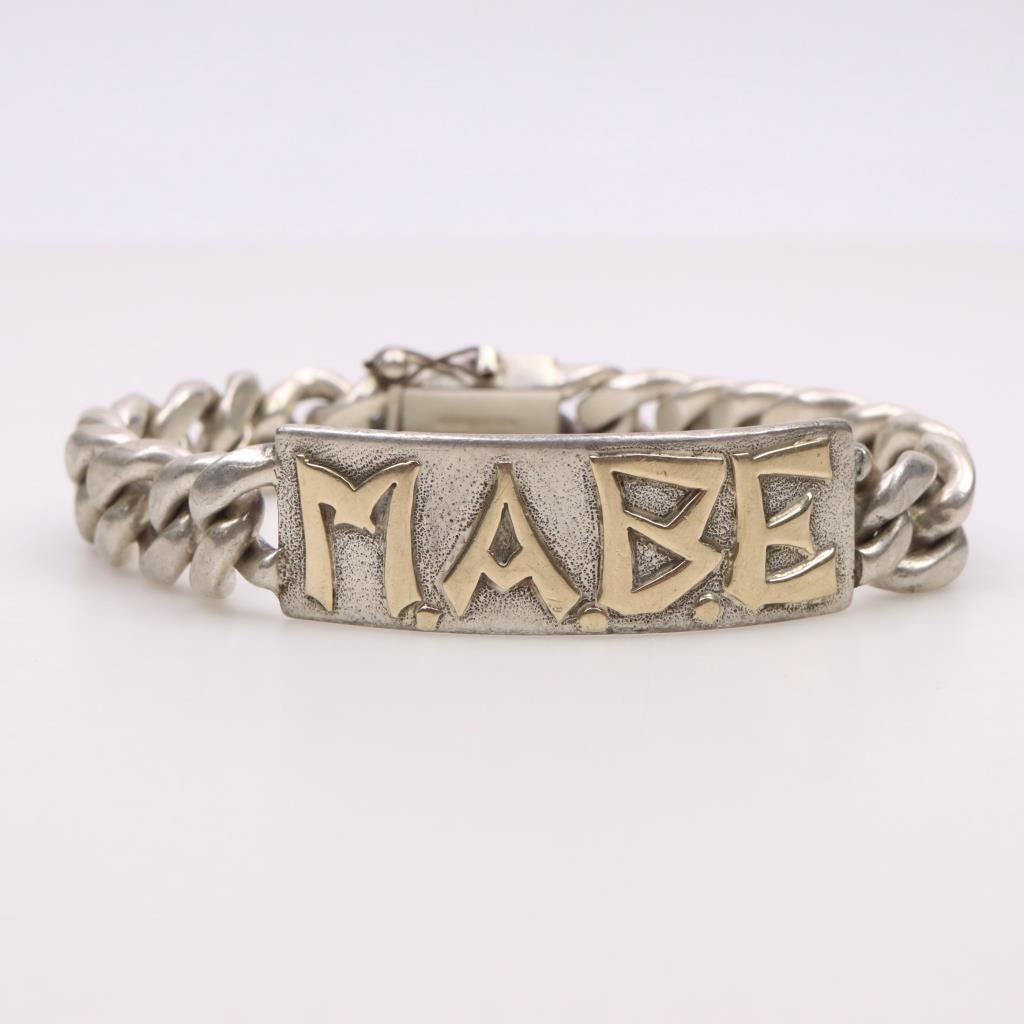 Sterling Silver Curb Chain Name Plate Bracelet | Property Room