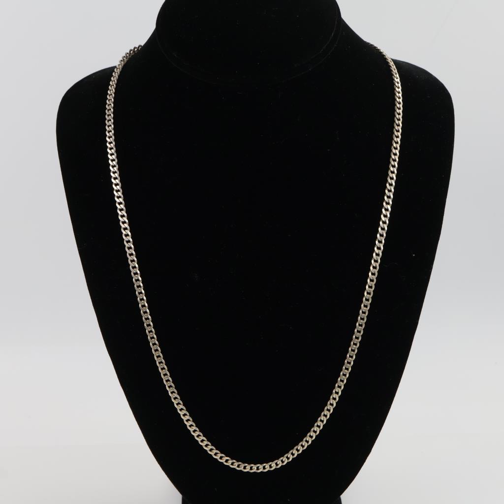 Sterling Silver Curb Chain Necklace | Property Room