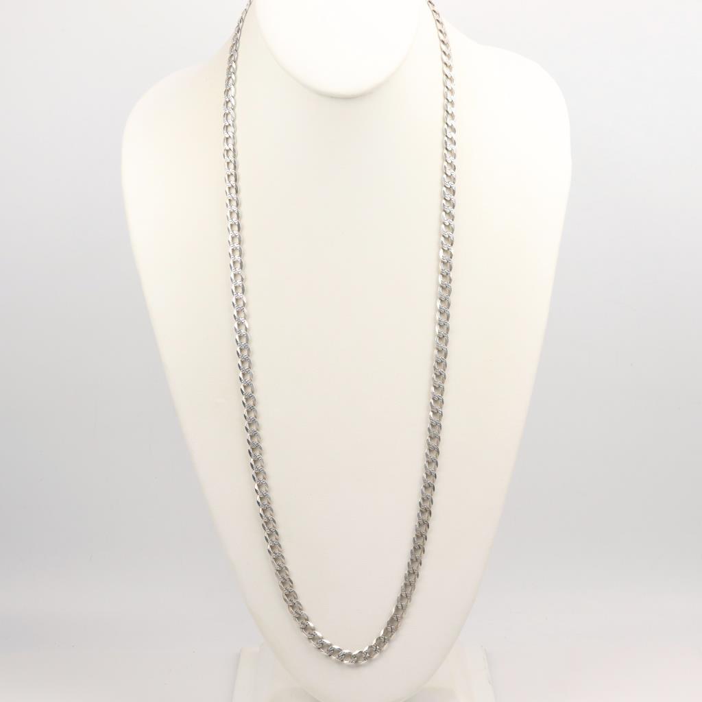 Sterling Silver Curb Chain Necklace | Property Room