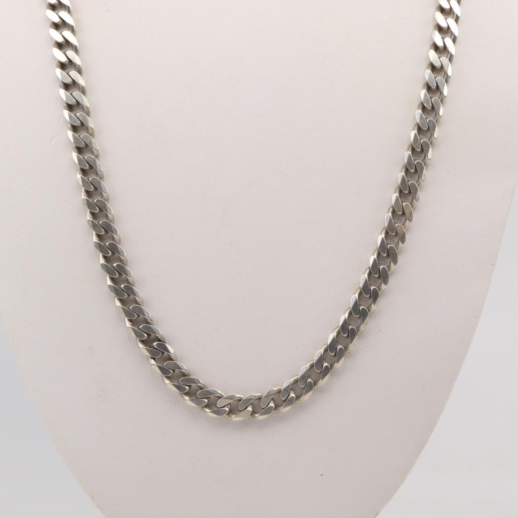 Sterling Silver Curb Chain Necklace | Property Room