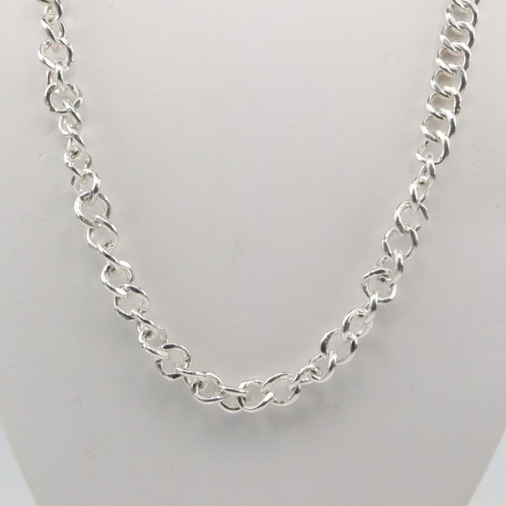 Sterling Silver Curb Chain Necklace | Property Room