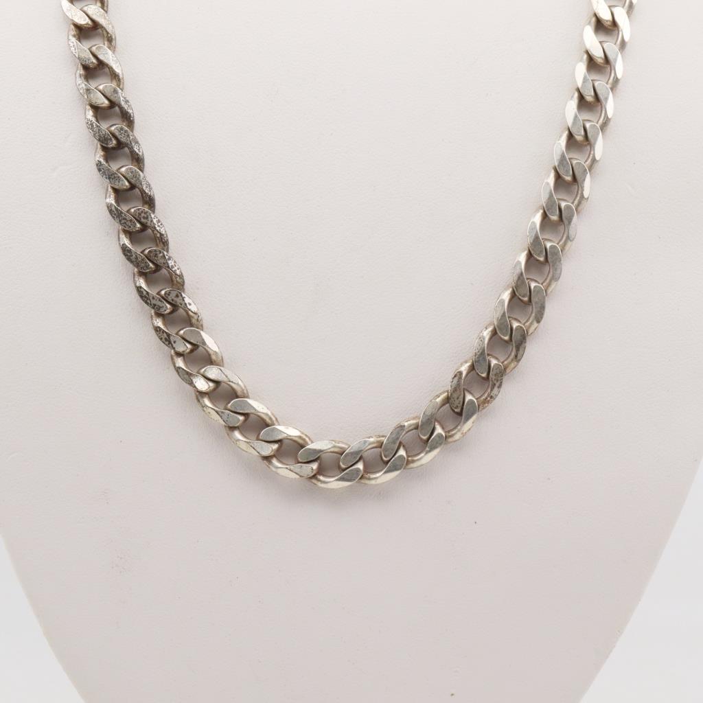 Sterling Silver Curb Chain Necklace | Property Room