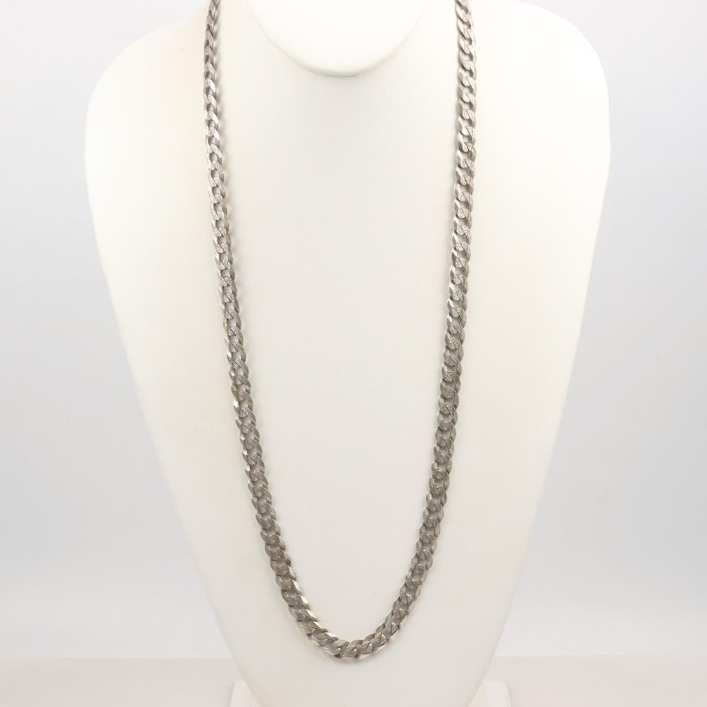 Sterling Silver Curb Chain Necklace | Property Room