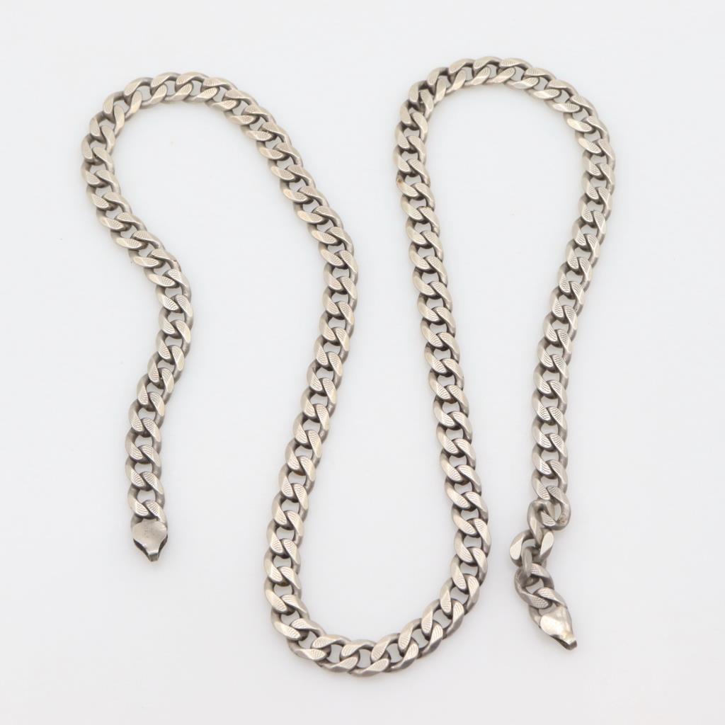 Sterling Silver Curb Chain Necklace | Property Room