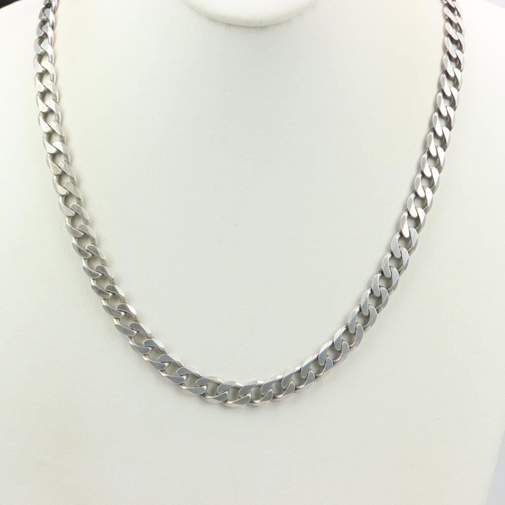 Sterling Silver Curb Chain Necklace | Property Room