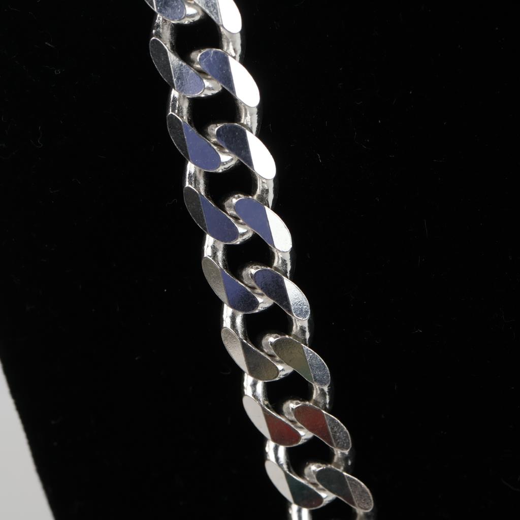 Sterling Silver Curb Chain Necklace | Property Room