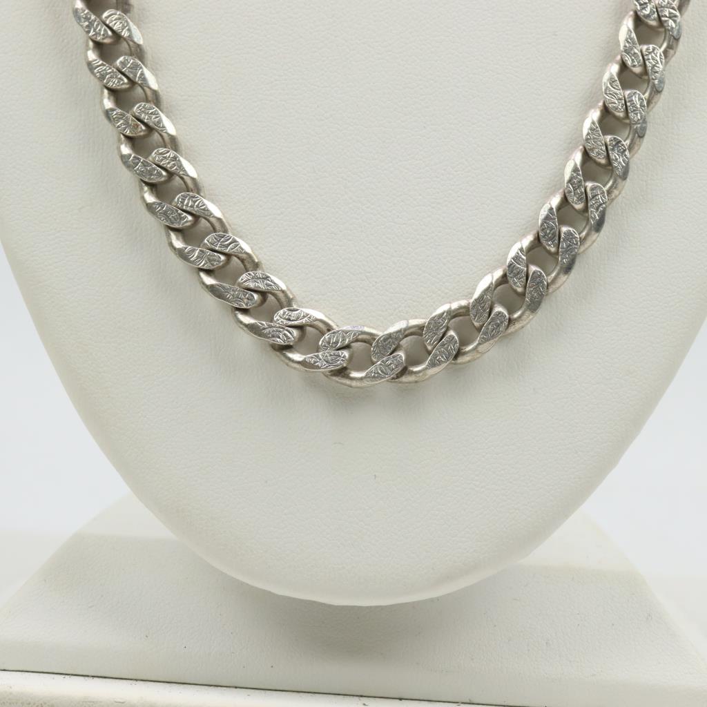 Sterling Silver Curb Chain Necklace | Property Room