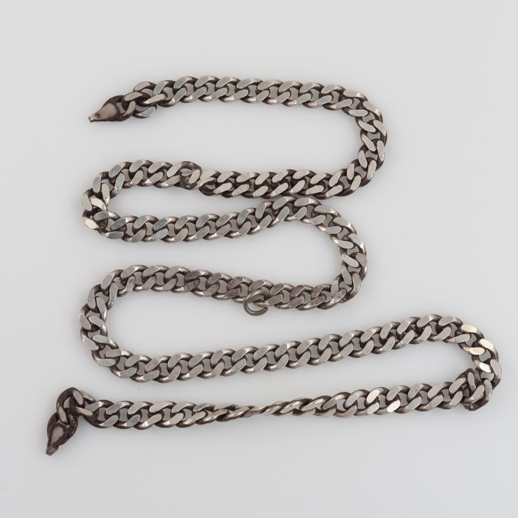 Sterling Silver Curb Link Necklace | Property Room