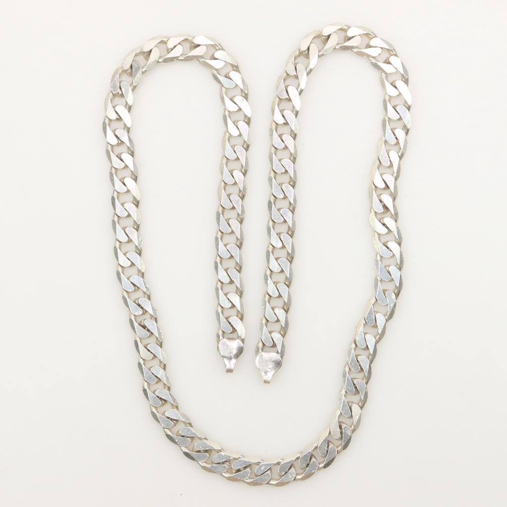 Sterling Silver Curb Link Necklace | Property Room