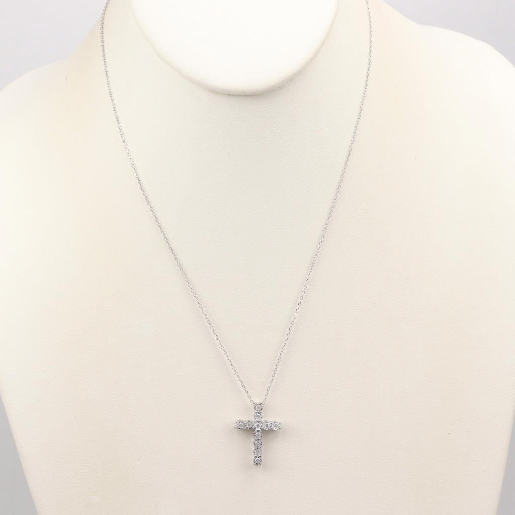 Sterling Silver Diamond Cross Necklace | Property Room