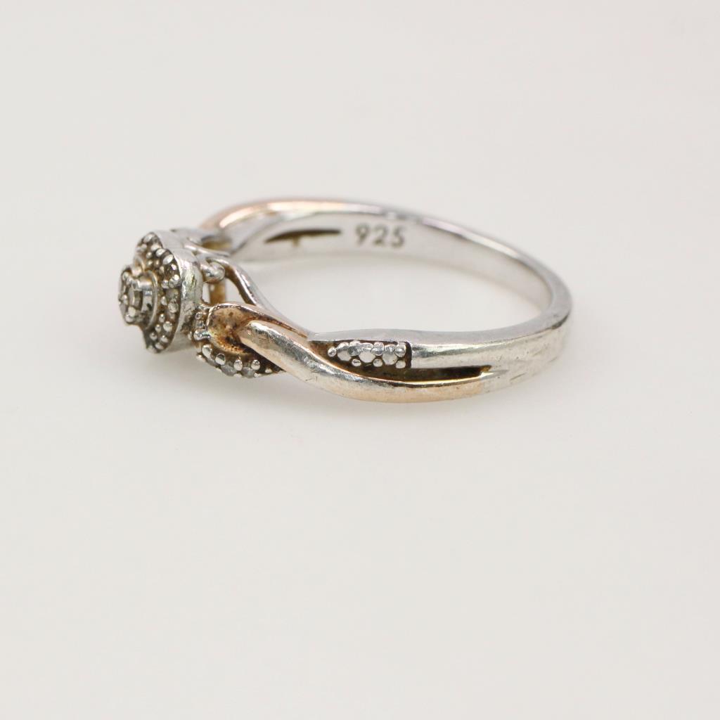Sterling Silver Diamond Heart Ring | Property Room