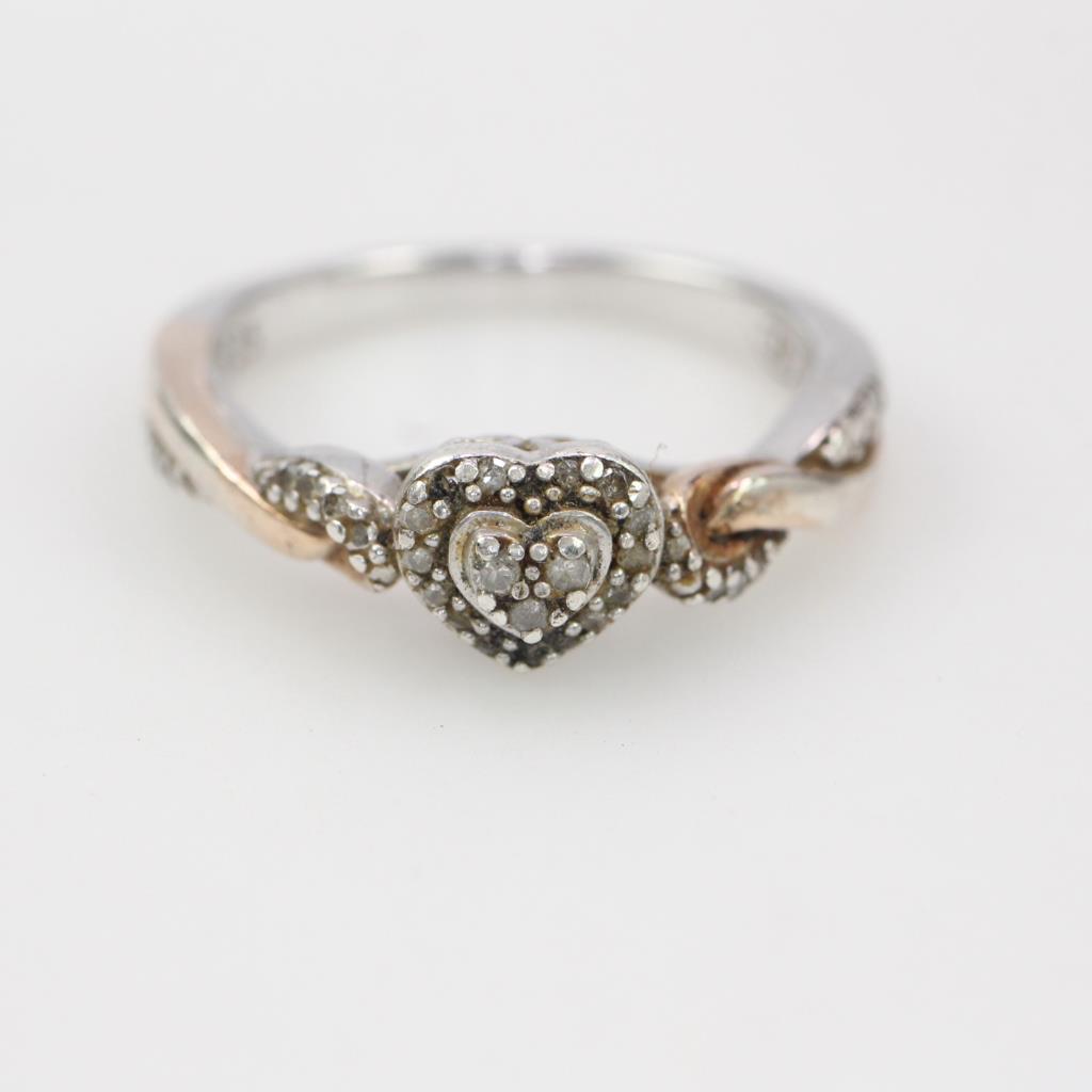 Sterling Silver Diamond Heart Ring | Property Room