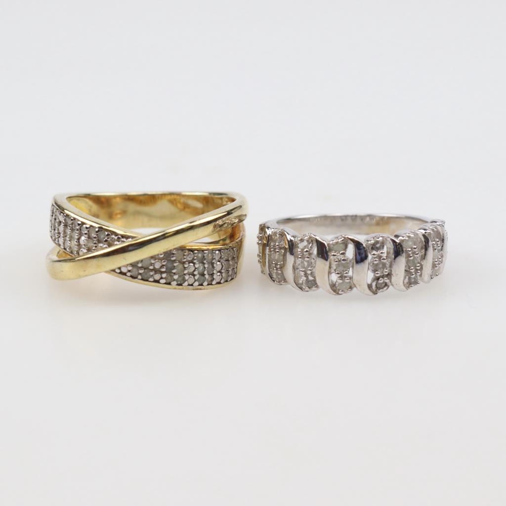 Sterling Silver Diamond Rings, 2 Pieces | Property Room