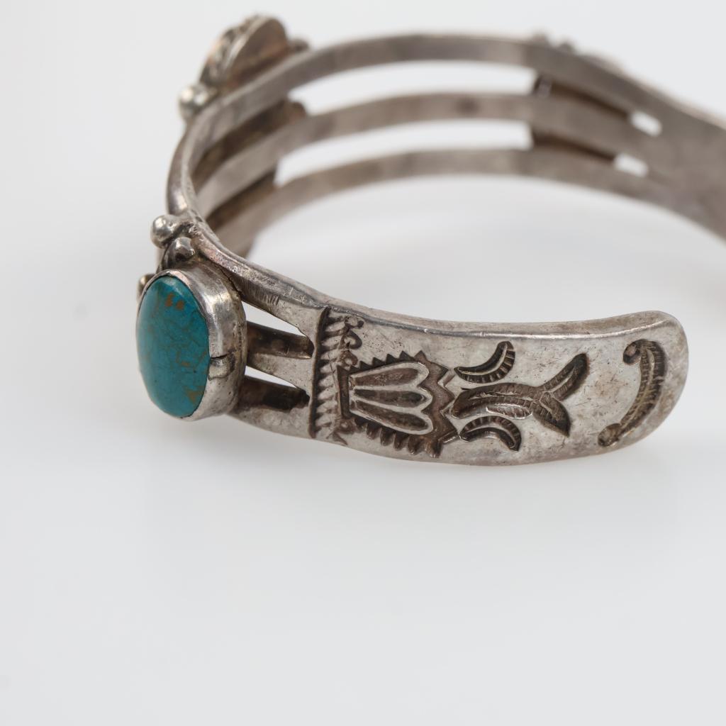 Sterling Silver Dyed Turquoise Cuff | Property Room
