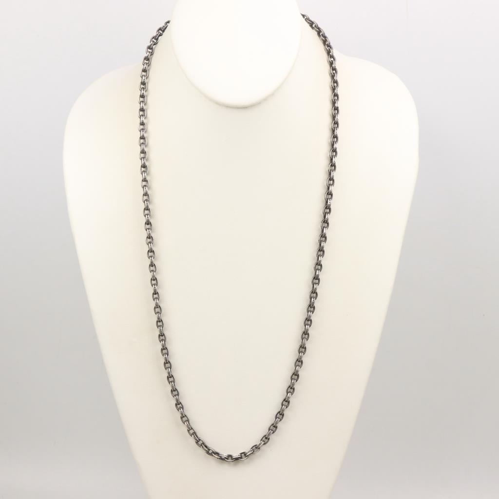 Sterling Silver Engraved Cable Chain Necklace | Property Room