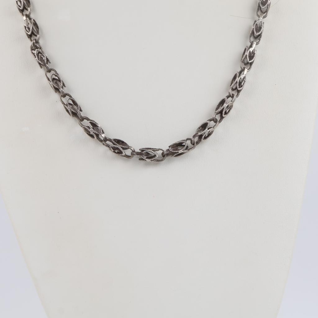 Sterling Silver Fancy Link Necklace | Property Room
