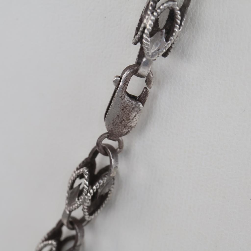Sterling Silver Fancy Link Necklace | Property Room