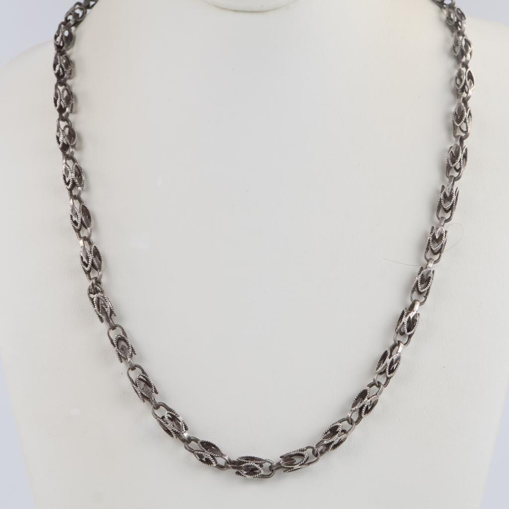 Sterling Silver Fancy Link Necklace | Property Room